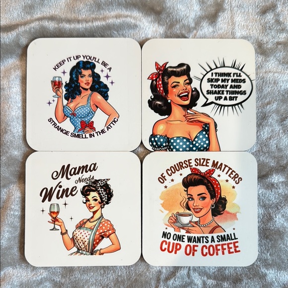 Art | Vintage Style Magnet Set With Retro Illustrations | Poshmark